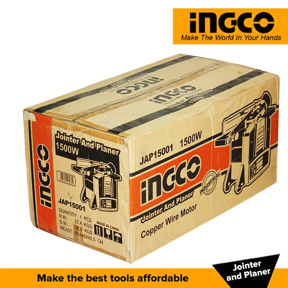 INGCO JAP15001 Electric Benchtop Wood Jointer & Planer 1500W 8Inch Ipt ...