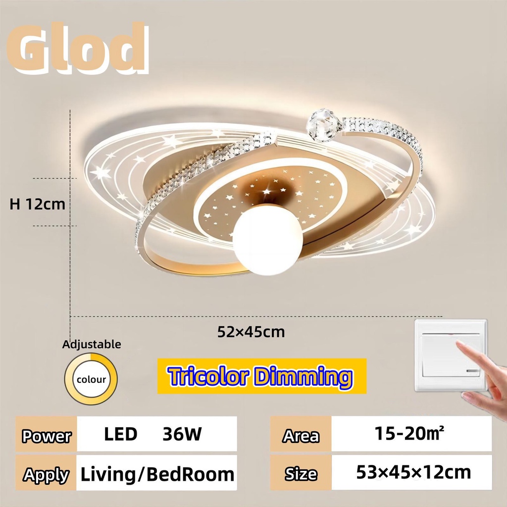(Hot)Modern 3-color LED Lights Ceiling Light Remote Control Living ...