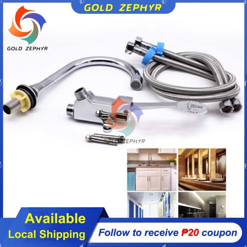 Hands-Free Medical Pedal Faucet for Hospitals & Schools - Stainless ...