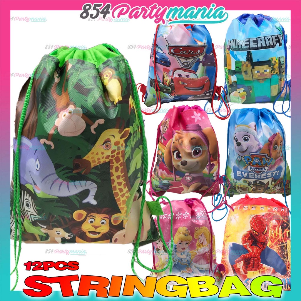 12pcs/pak Cartoon String Bag for party gift stringbags ecobag prize ...