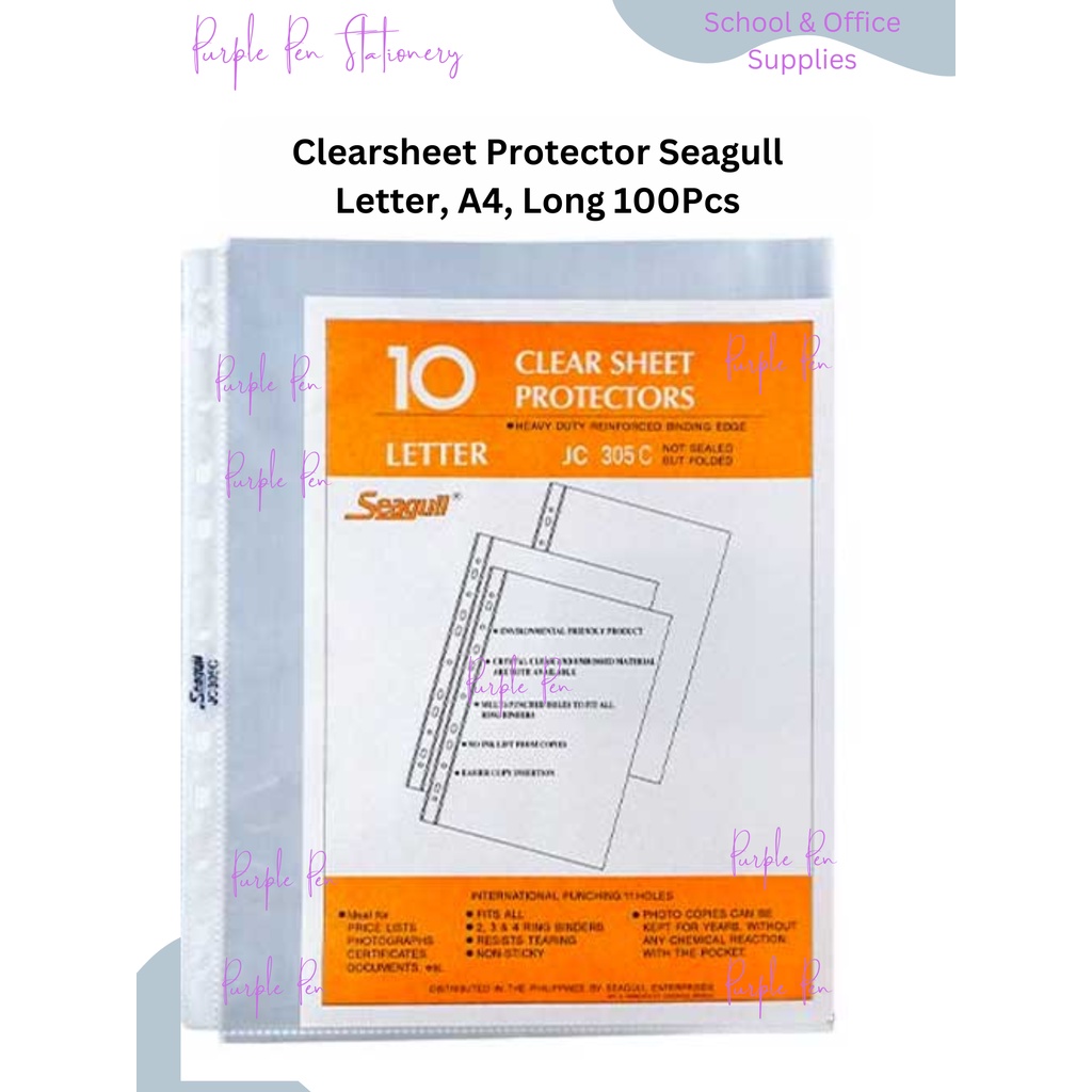 Clear Sheet Protector Ring Binder Refill SEAGULL JC305A JC305B JC305C ...