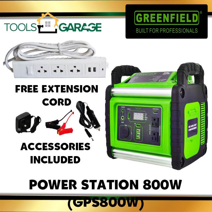 GREENFIELD Power Station 800Watts (GPS800W) With Free Extension Cord ...