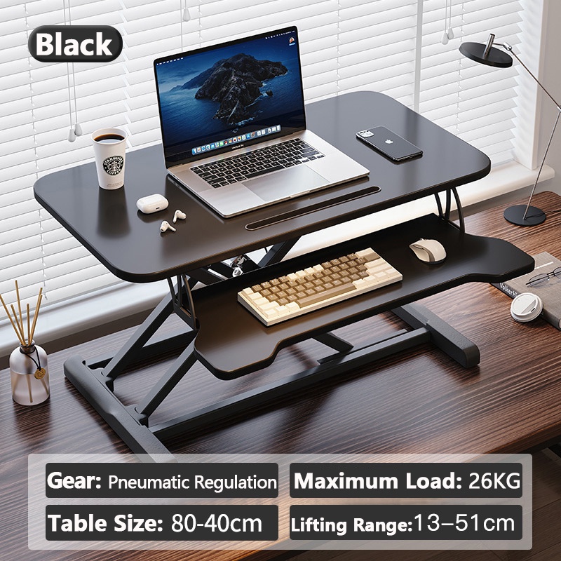 32 Inch Adjustable Sitting Standing Convertible Desk Workstation Riser ...