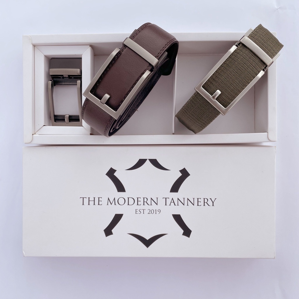 The Modern Tannery 1 Brown Leather, 1 Army Green Canvas Box Set ...
