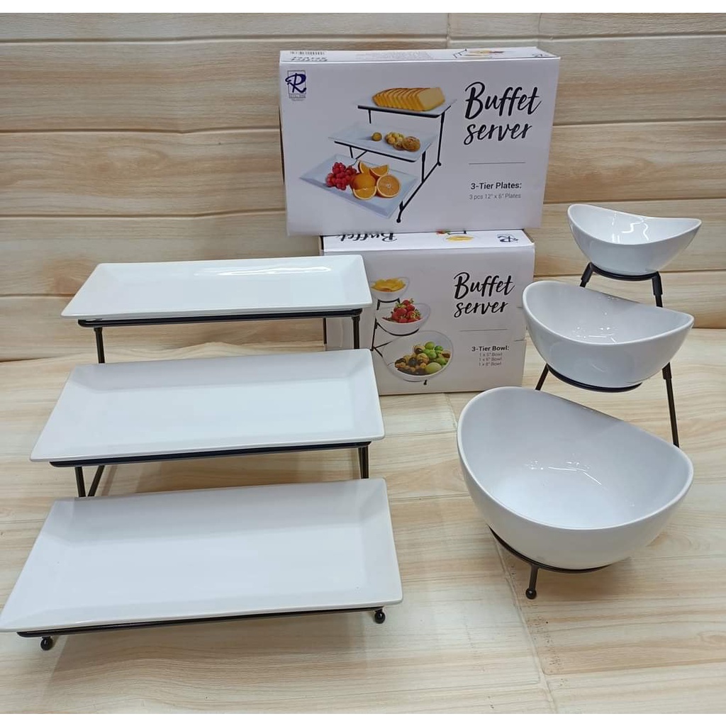 YLA - 3-TIER PORCELAIN BUFFET SERVER | Shopee Philippines