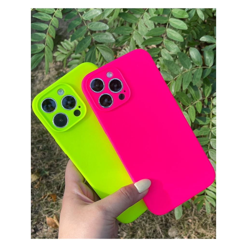 Neon Silicone Cases for iPhone 13 14 15 Pro Max Matte Fluorescence ...