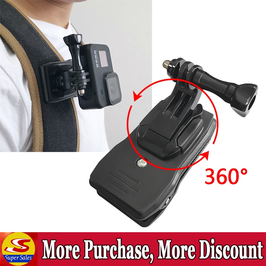 【SuperSales】 GoPro Backpack Clip 360 Degree Rotation Bag Belt Clip ...