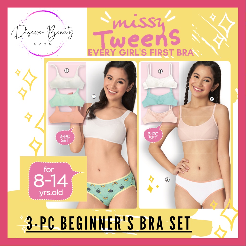 Avon MISSY PRE TEENS Beginner's Bra and Panty Pack Small to XL | Shopee Philippines
