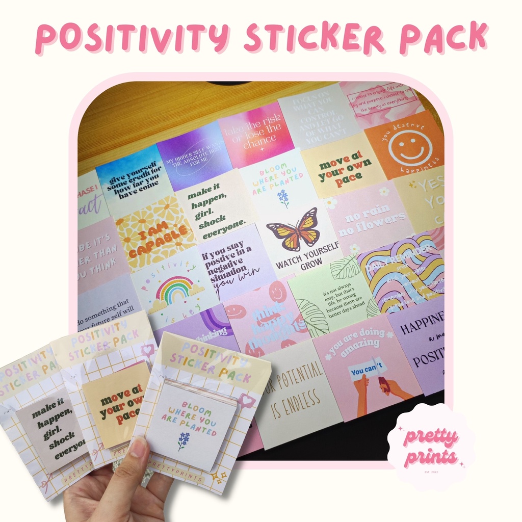 Positivity Sticker Pack — Regular Sticker Paper 2x2 in (30 pcs ...