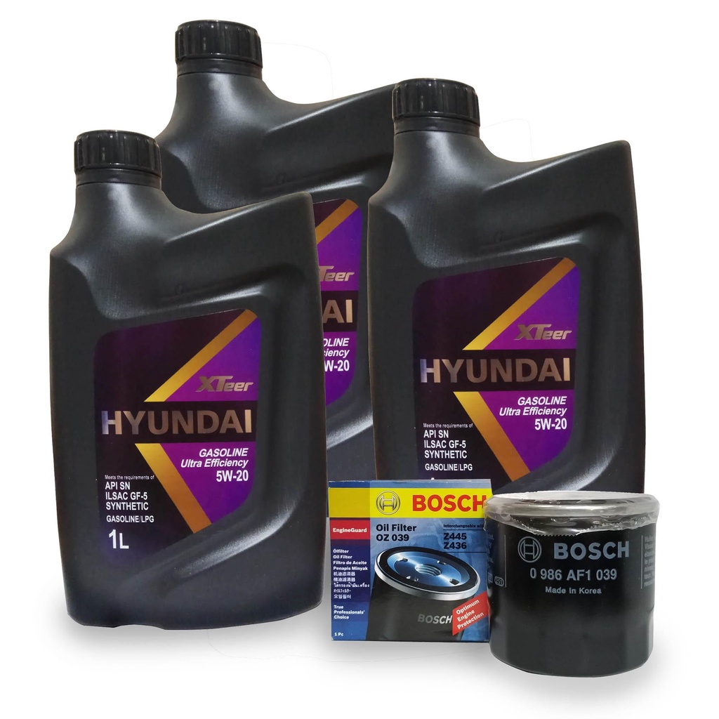 Hyundai XTeer Ultra Efficiency 5W-20 Fully Synthetic Motor Oil Change ...