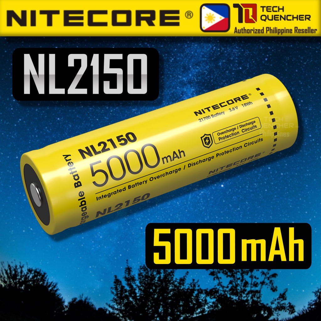 Nitecore NL2150 Battery 5000mAh 8A 21700 High Performance Protected Li ...