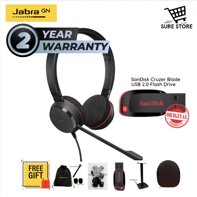 Jabra Evolve 20 MS USB Headset | Shopee Philippines