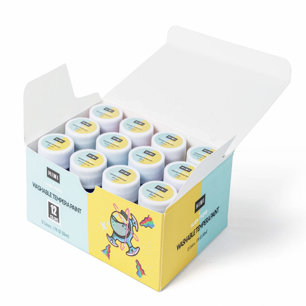 MIYA HIMI X ALIEN FRENS 12-COLOR WASHABLE TEMPERA PAINT SET (50ML) FOR ...