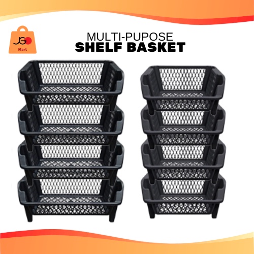 Shelf plastic BASKET RACK Home stackable storage baskets Durable and ...