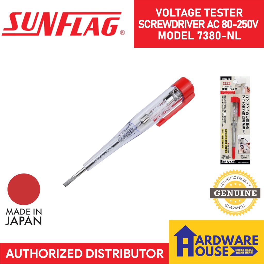 MADE IN JAPAN ORIGINAL Voltage AC Tester Flat Screwdriver Test Pen ...