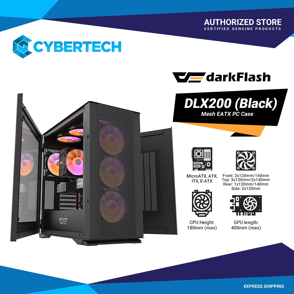 DarkFlash DLX200 Mesh EATX PC Case | Shopee Philippines