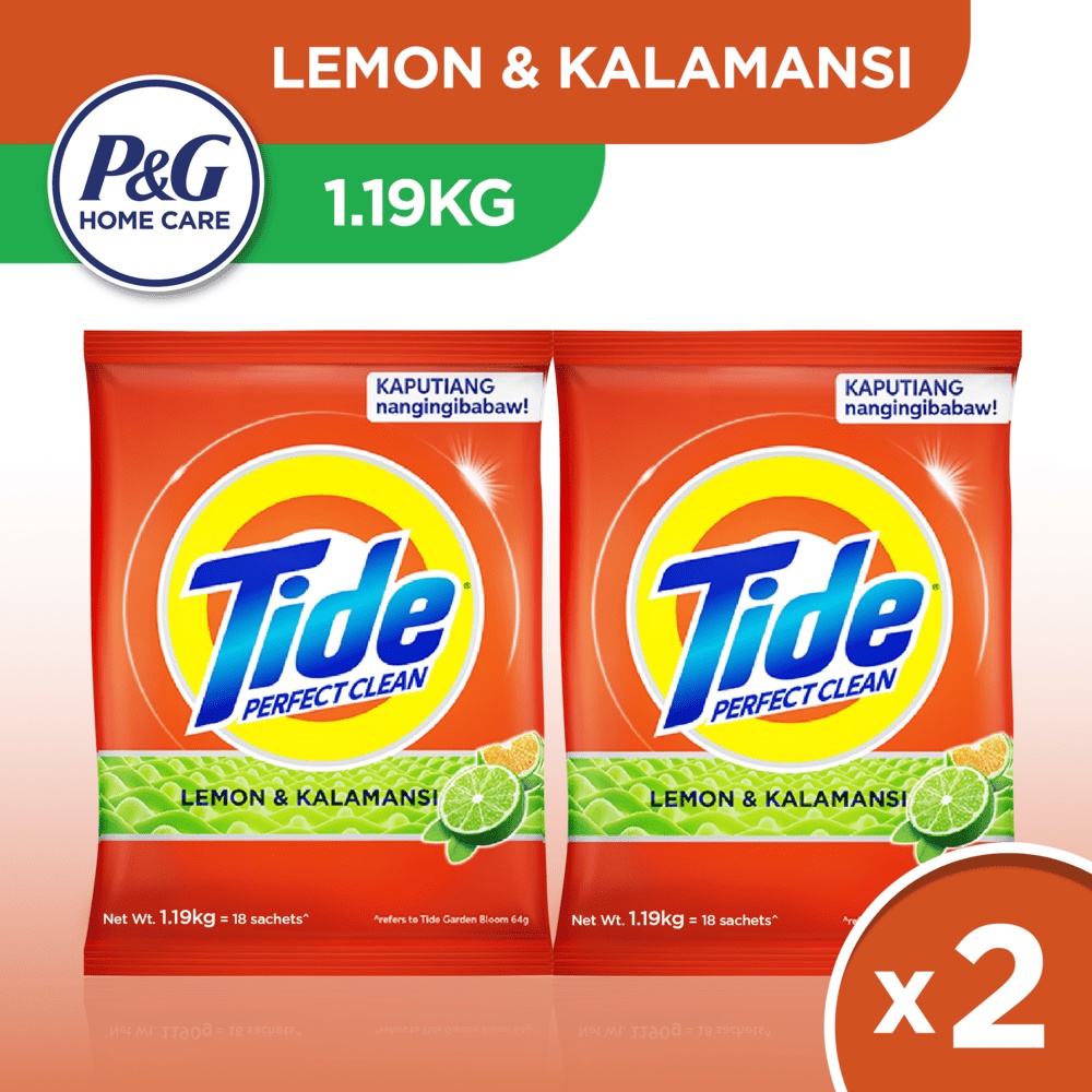 Tide Perfect Clean Lemon and Kalamansi Powder Detergent 1.19kg x 2 ...