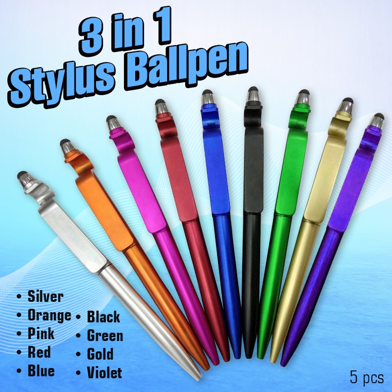 3-In-1 Multi-Function Stylus Ballpen Cellphone Stand Touch Screen Nb Pen 5 Pcs | Shopee Philippines