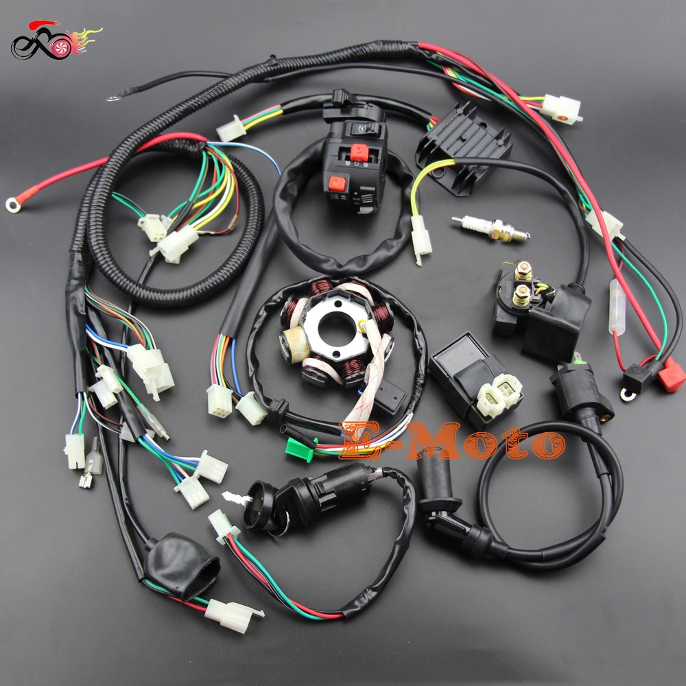 BUGGY WIRING HARNESS LOOM GY6 ENGINE 125 150CC QUAD ATV ELECTRIC START ...