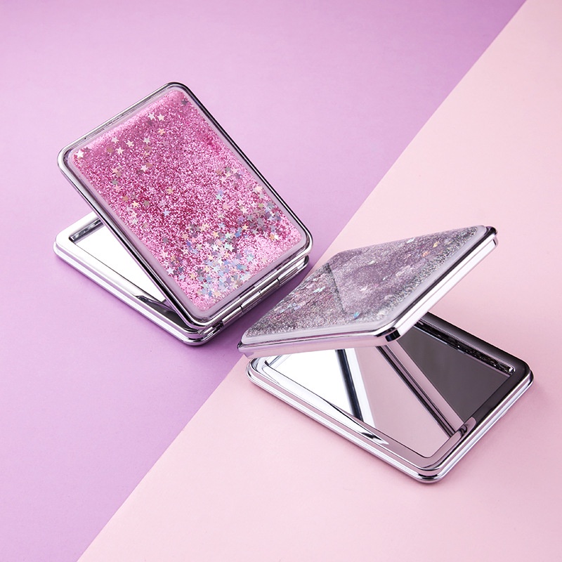 Mini Pocket Mirror Hd Portable Mirror Flowing Sand Cosmetic Mirror ...