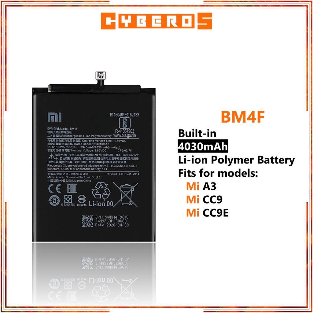 Battery Xiaomi Mi A3, Mi CC9, Mi CC9e BM4F Model | Shopee Philippines
