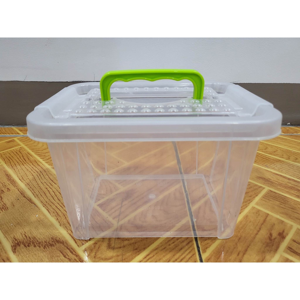 clear transparent mini storage box 21x15x13 cm / 119 pesos / SUPER SALE / 4 liters organizer ...