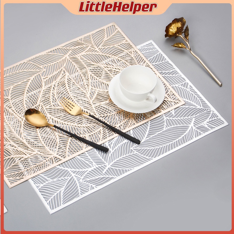 PVC Placemat Rose Elegant Placemat For Dining Table Hollow Pads Table ...