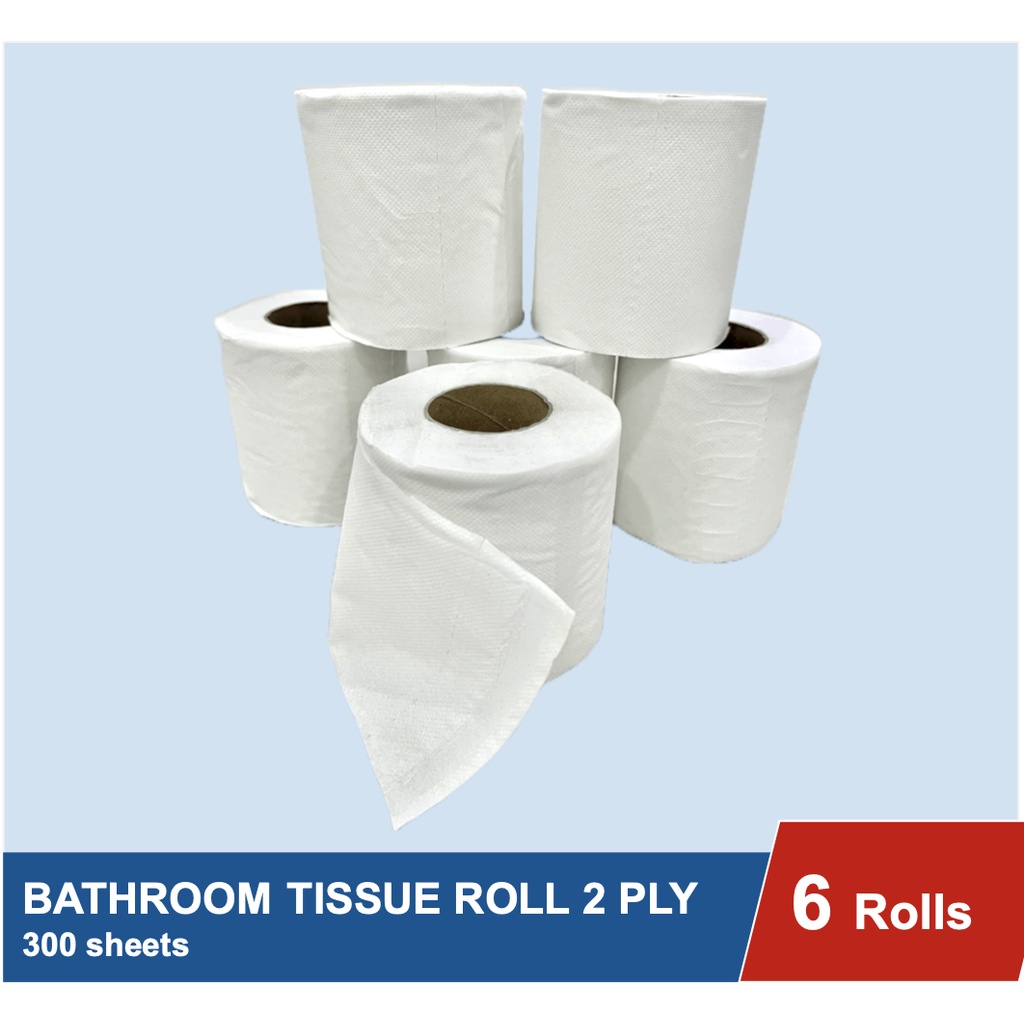 6 ROLLS Bathroom Tissue Roll 2 ply 300 sheets [ Tissue / Tissue Roll / Quality] | Shopee Philippines