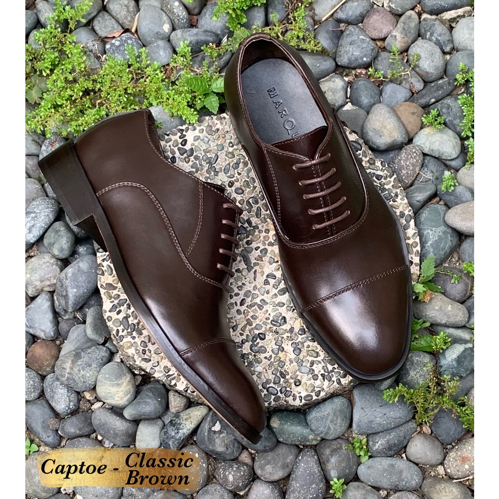 Marquins Genuine Leather Formal Dress Shoes for MEN - Captoe Oxford ...