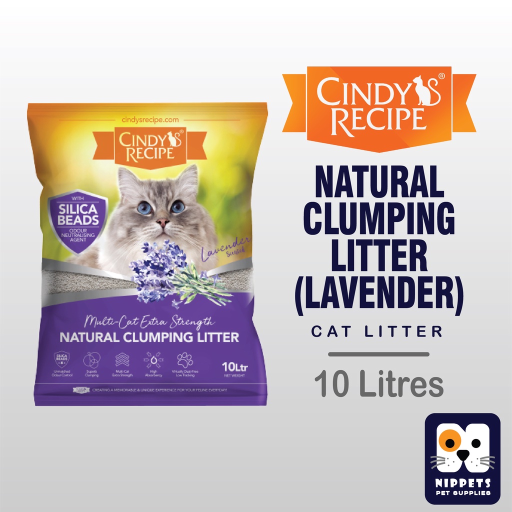CINDY'S RECIPE Natural Clumping Cat Litter (Lavender)10L | Shopee ...