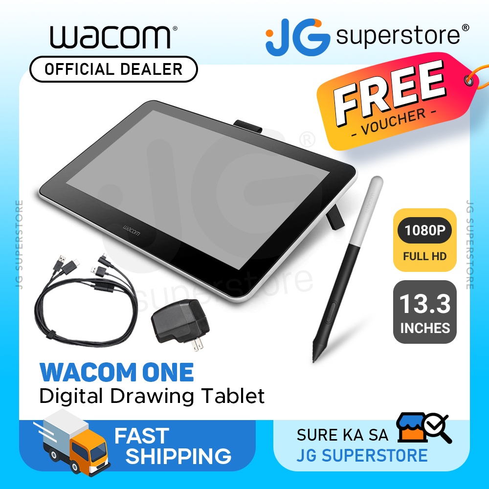 Wacom One Digital Creative Drawing Tablet w/13.3" 1080p Touch Paper ...