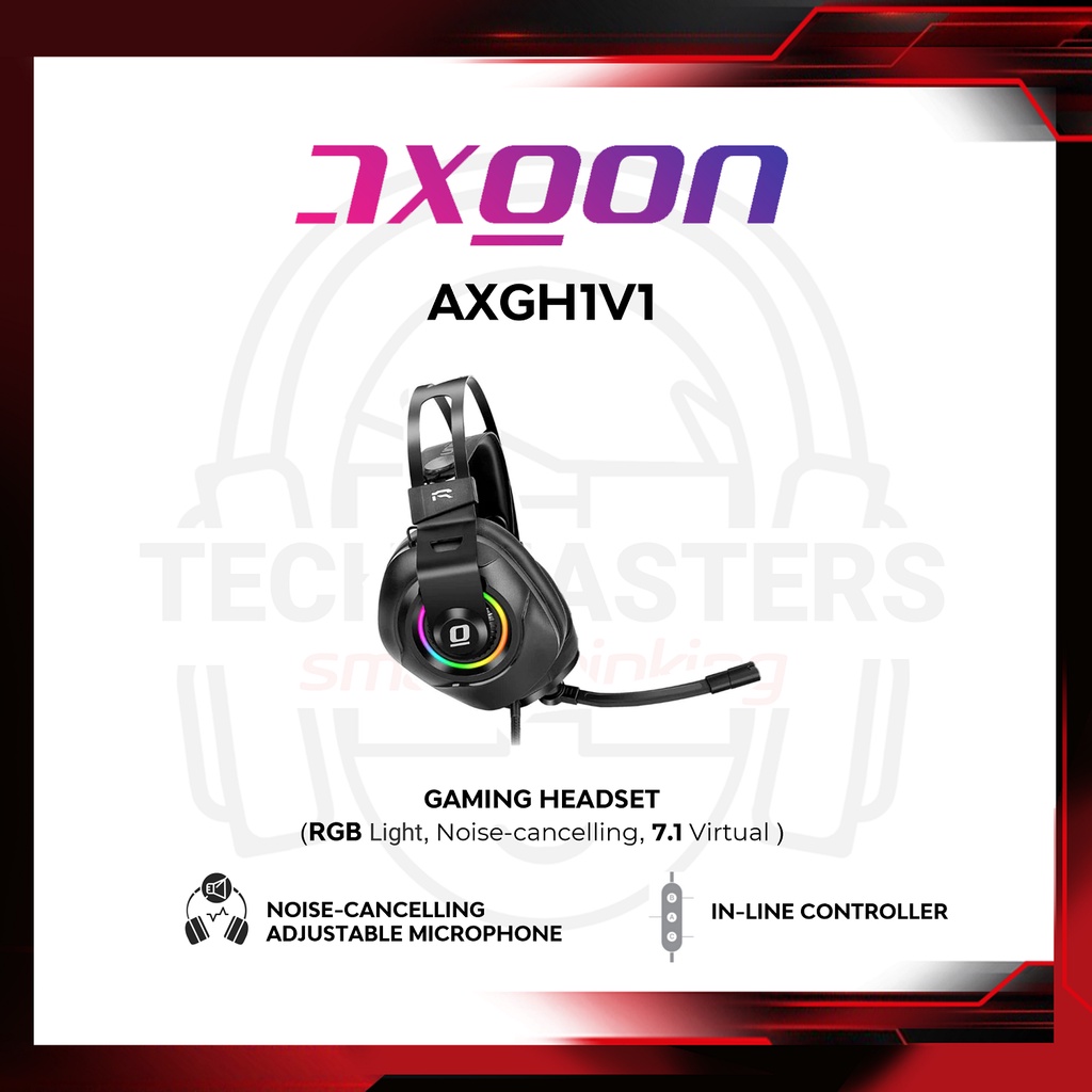 Axgon RGB Gaming Headset, AXGH1V1, 50mm drivers, 7.1 Virtual Surround ...