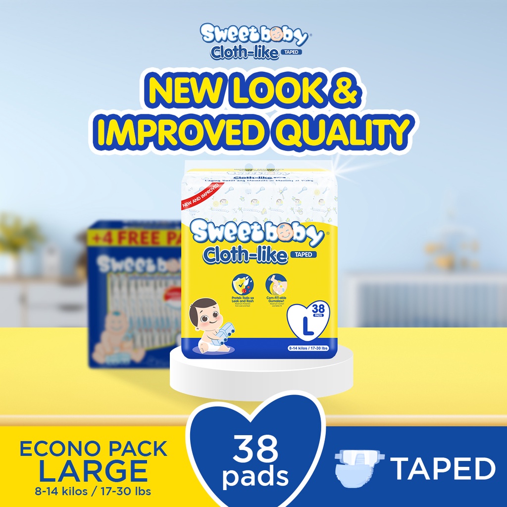 SWEETBABY REGULAR CLOTH-LIKE ECONO PACK LARGE 38s | Shopee Philippines