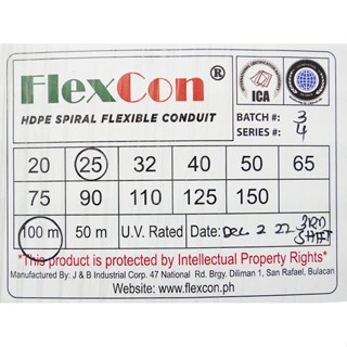 FlexCon HDPE Spiral Conduit UV-rated for Outdoors (25mm / 32mm / 40mm) | 100 meters per roll ...