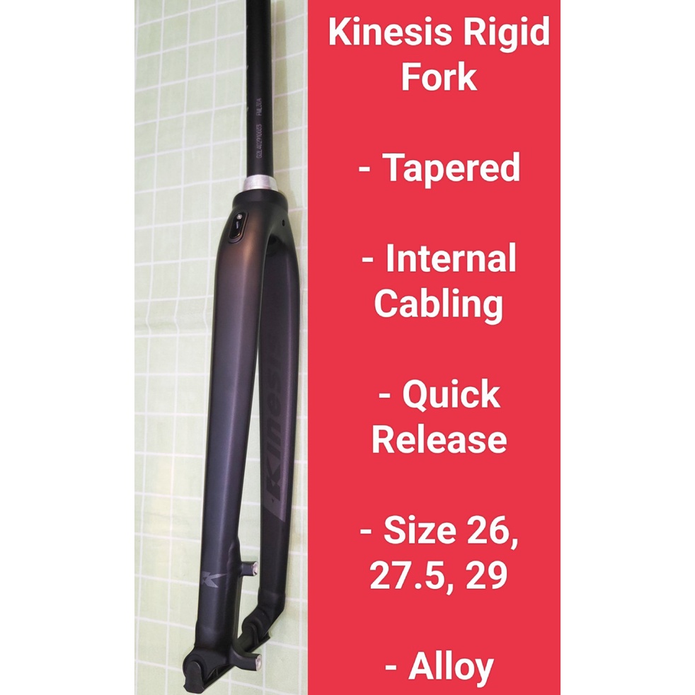 KINESIS Rigid Fork MTB Non & Tapered Internal Cabling Fork for Size 26 ...