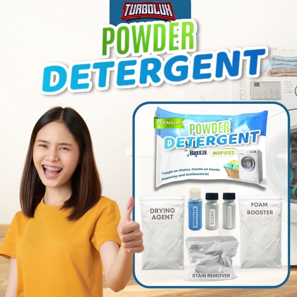 TurboLux Premium Powder Detergent Kit 5kg DIY Laundry Care for Hand ...