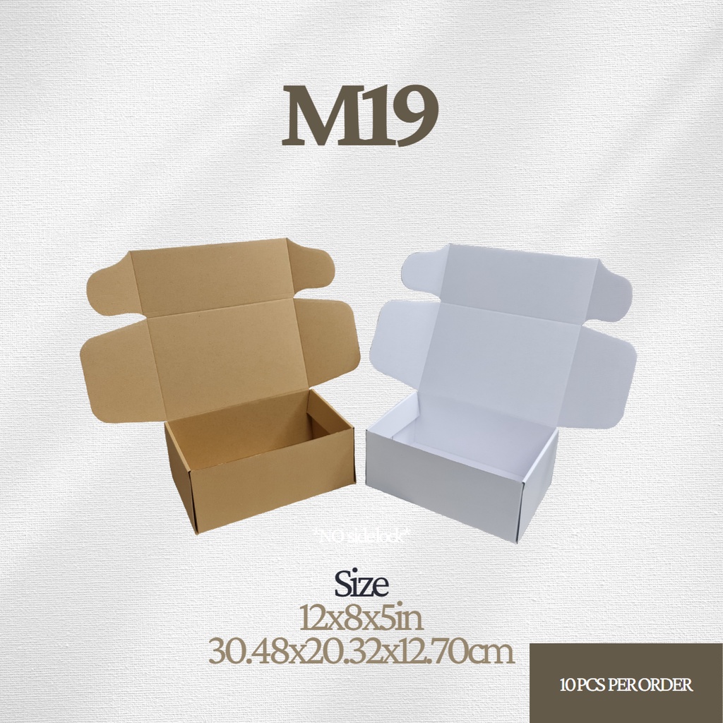 M19 12x8x5inches/Mailer Box/Brown&White/10pcs per pack | Shopee Philippines