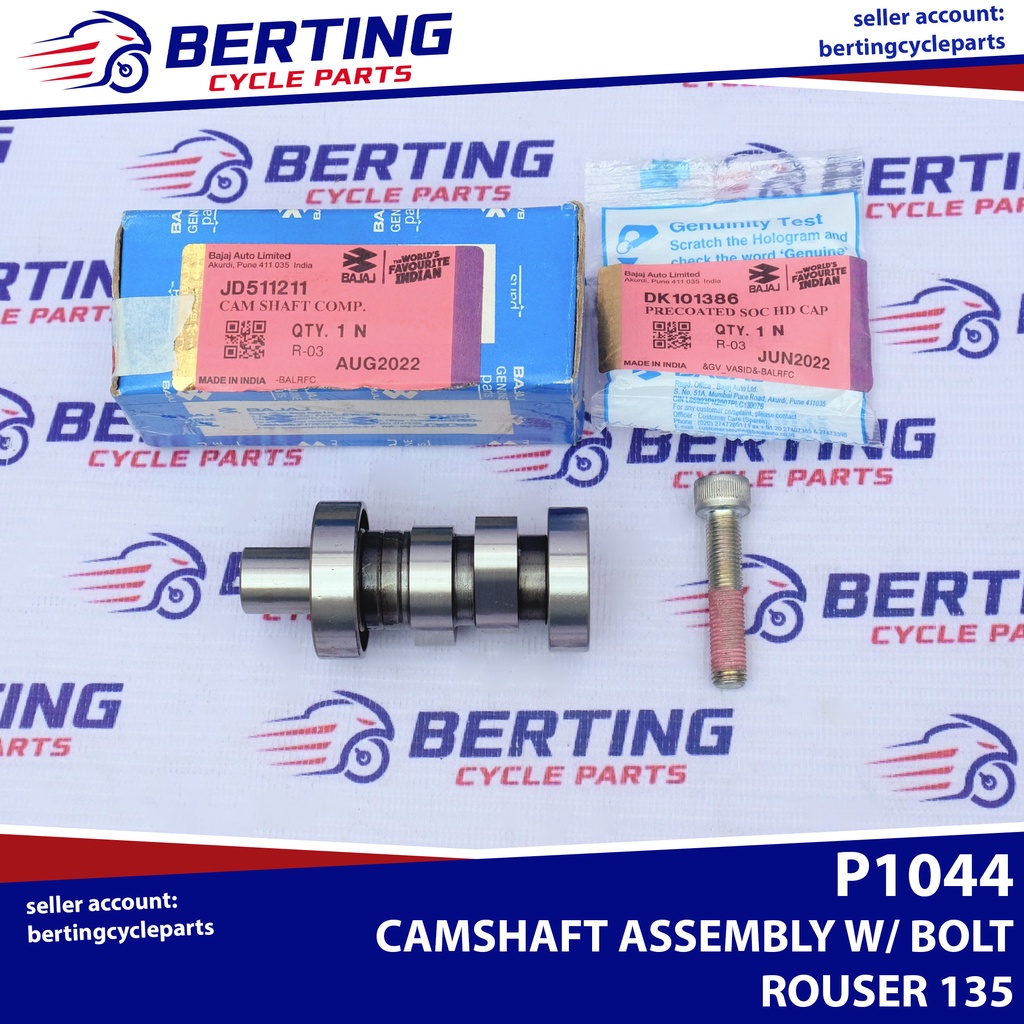 CAMSHAFT ASSEMBLY WITH BOLT Rouser 135 Genuine JD511211 | Shopee ...