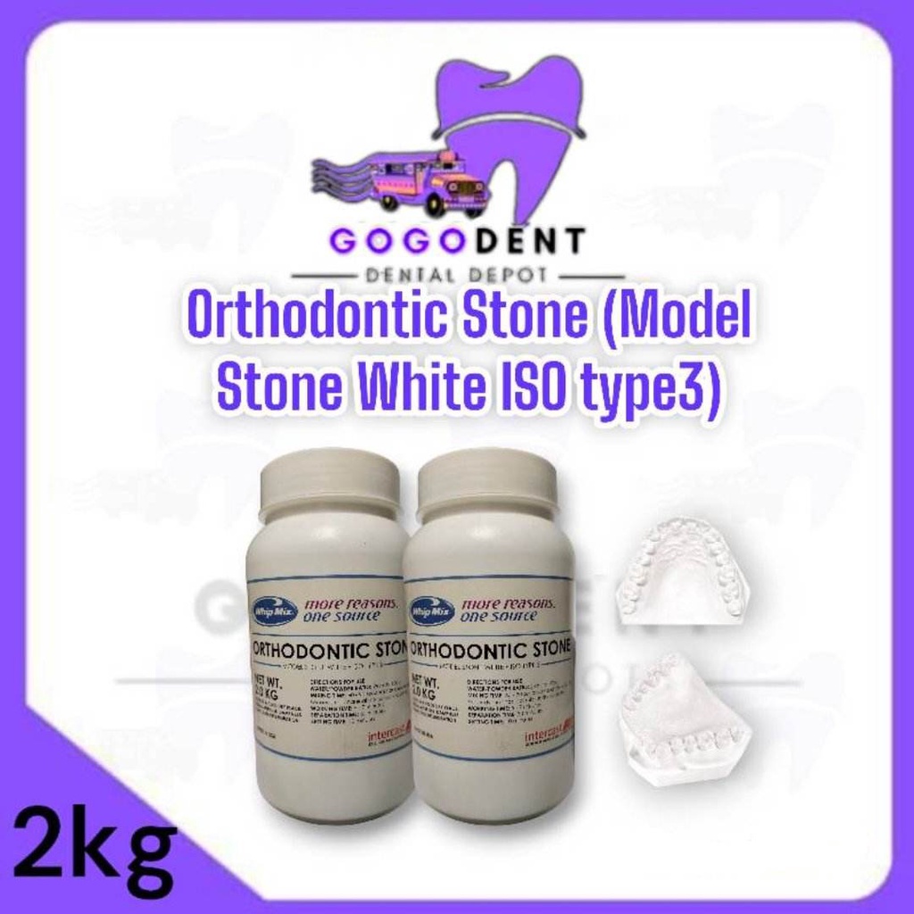 Orthodontic stone M0D3L STONE WHITE ISO TYPE 3 (2kg per jar) | Shopee ...