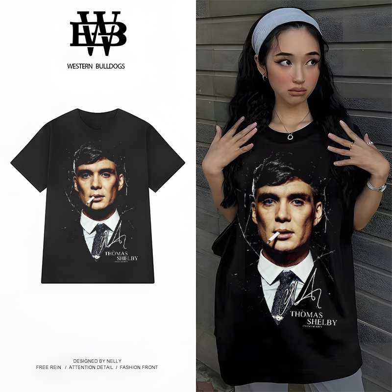 Thomas Shelby Bootleg Tee Black Oversized Men's and Women's Cotton T ...
