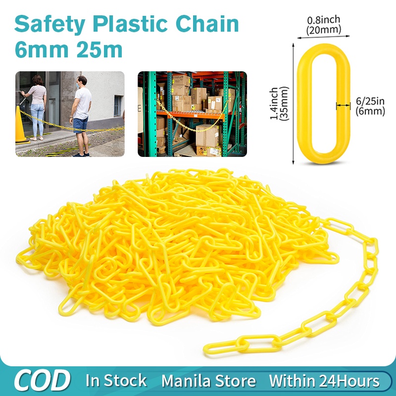 25m Plastic Safety Chain 6mm Safety Barrier Chain Warning Chain ...
