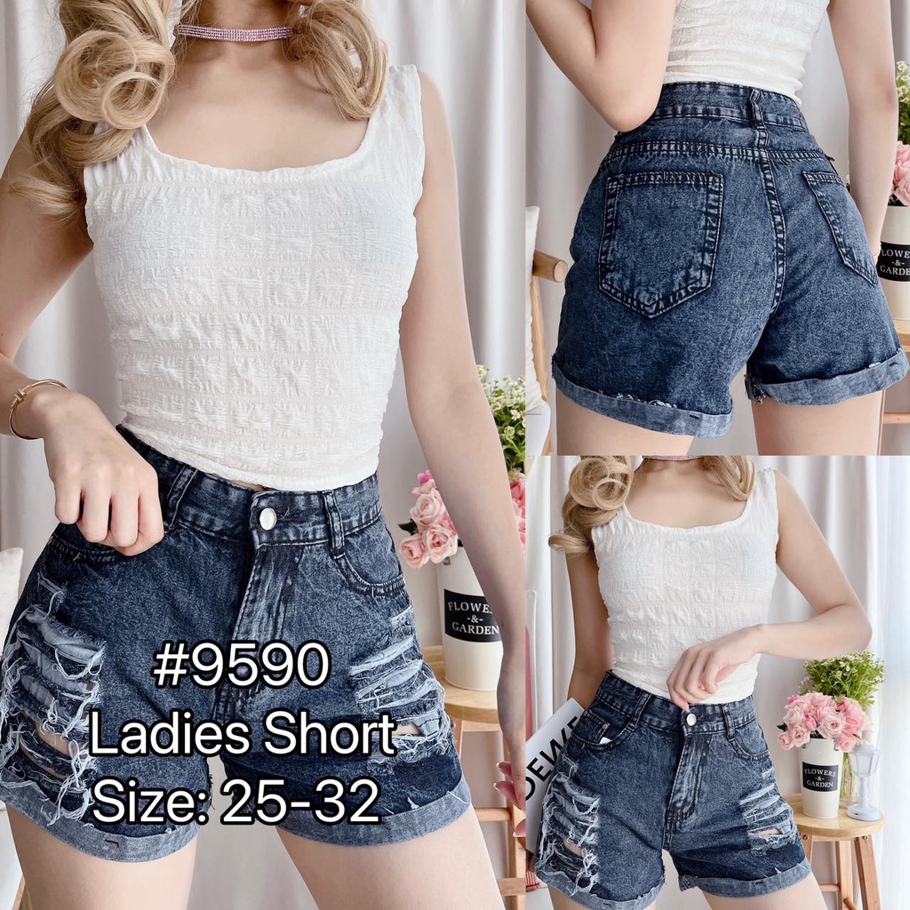 Skinny Denim Short for ladies 9590 | Shopee Philippines
