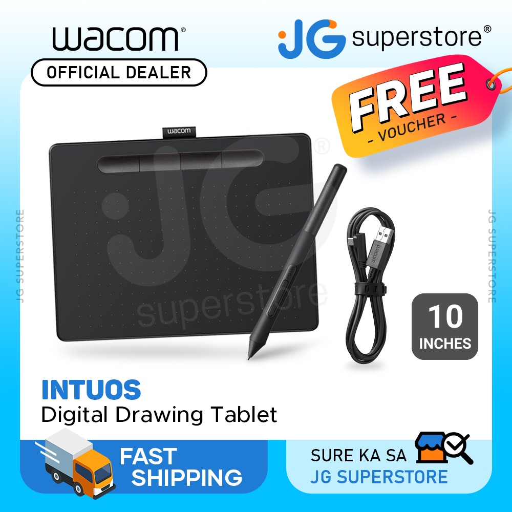 Wacom Intuos Creative Drawing Tablet w/10" Drawing Area Wacom Pen 4K ...