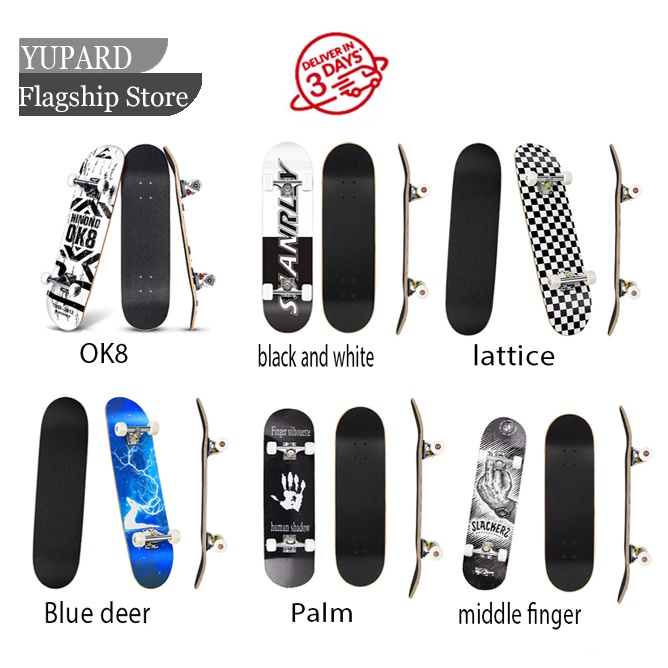 YUPARD Skateboard Adult Teenagers Maple Longboard Four-Wheel 80cm*20cm ...