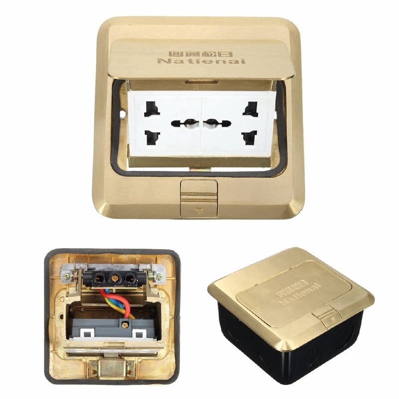 Universal 250V 5/6-pin Sockets Floor Ground Power Outlet Prong Socket ...