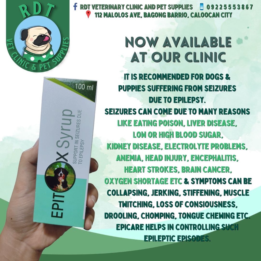 Epitox Syrup Pet Medicine Seizure, Epilepsy 100 ml | Shopee Philippines