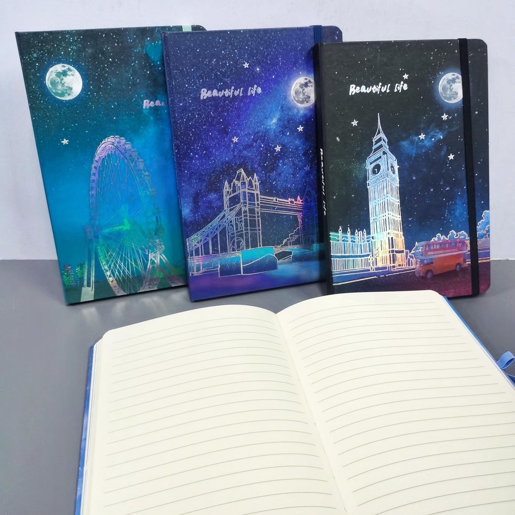 [A5-5703-14] BEAUTIFUL NIGHT LIFE HARDBOUND NOTEBOOK | Shopee Philippines