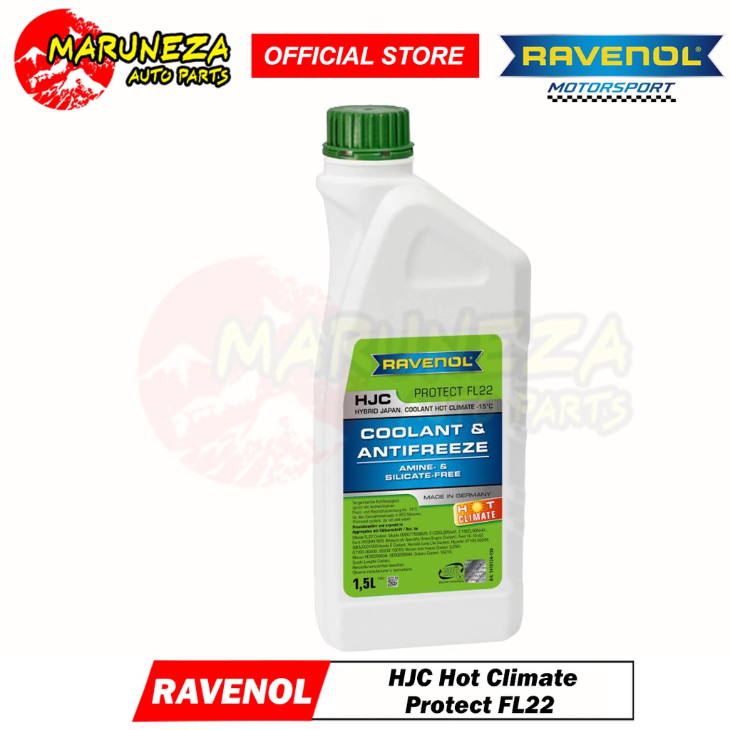 Ravenol Coolant HJC Hot Climate Protect FL22 (1.5Liter Green) | Shopee ...
