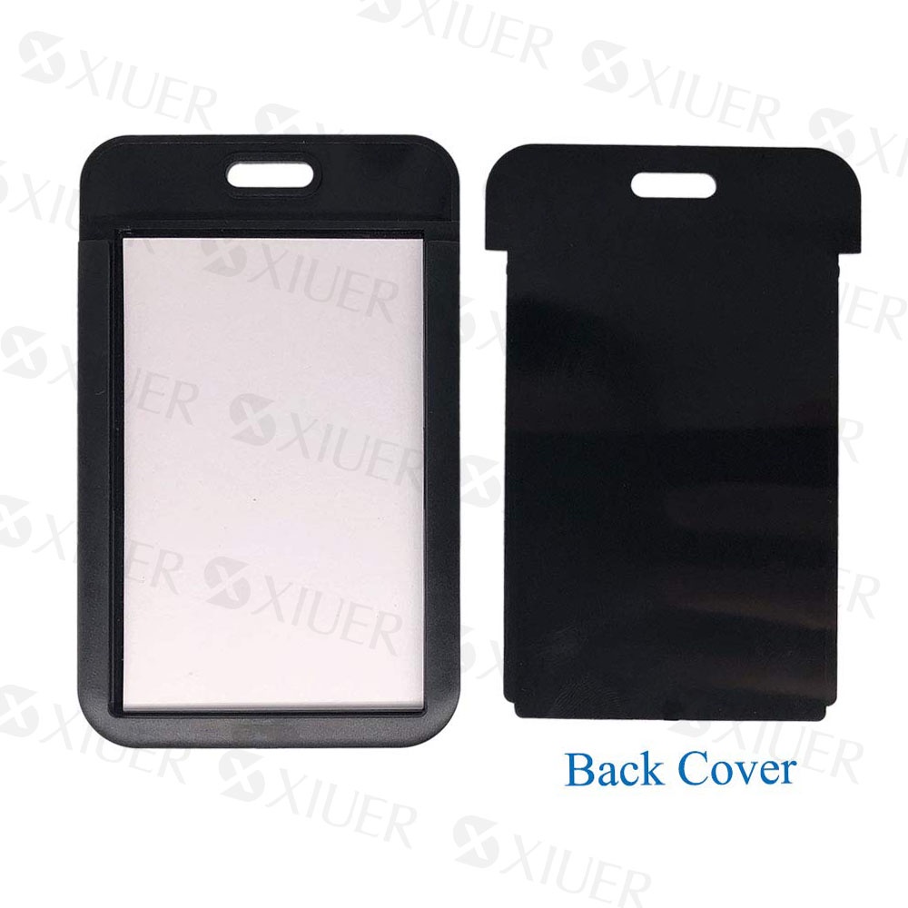 Sliding ID Badge Holder Hard Vertical Plastic Card Case Protector Pouch with Clear Window for ...
