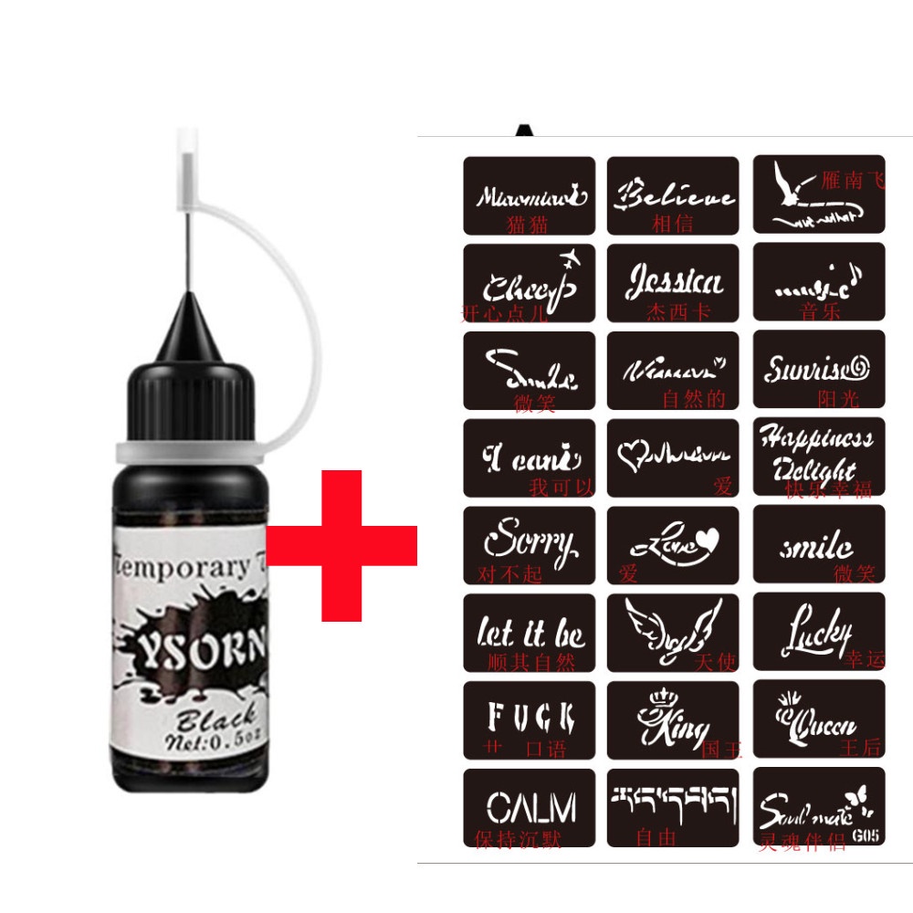 7 Color ink And 500+ Reusable Tattoo Design Template Pattern Temporary ...